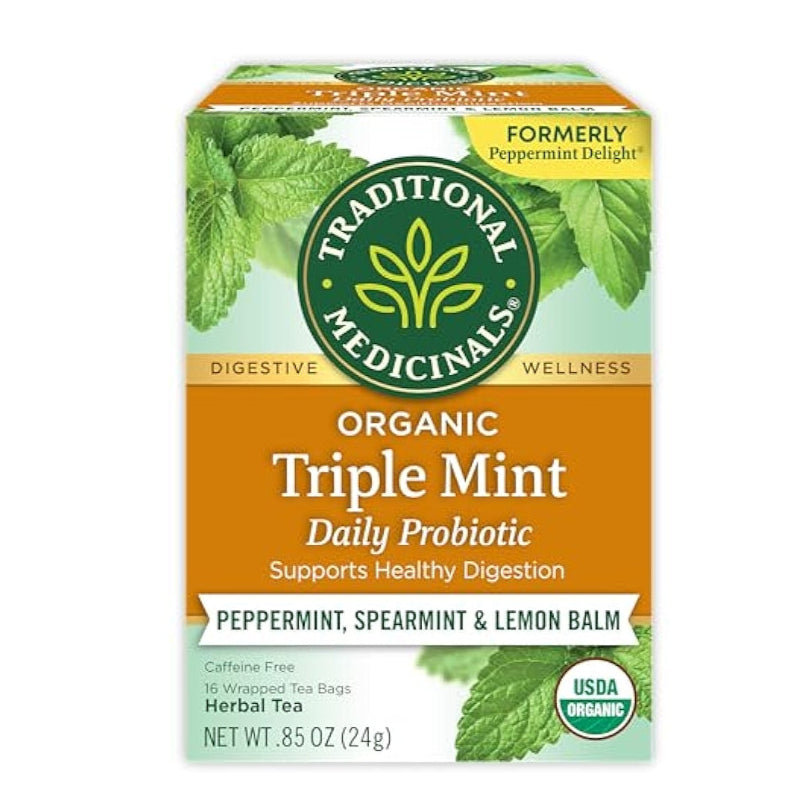 Traditional Medicinals Organic Triple Mint Daily Probiotic, 16 Tea Bag ...